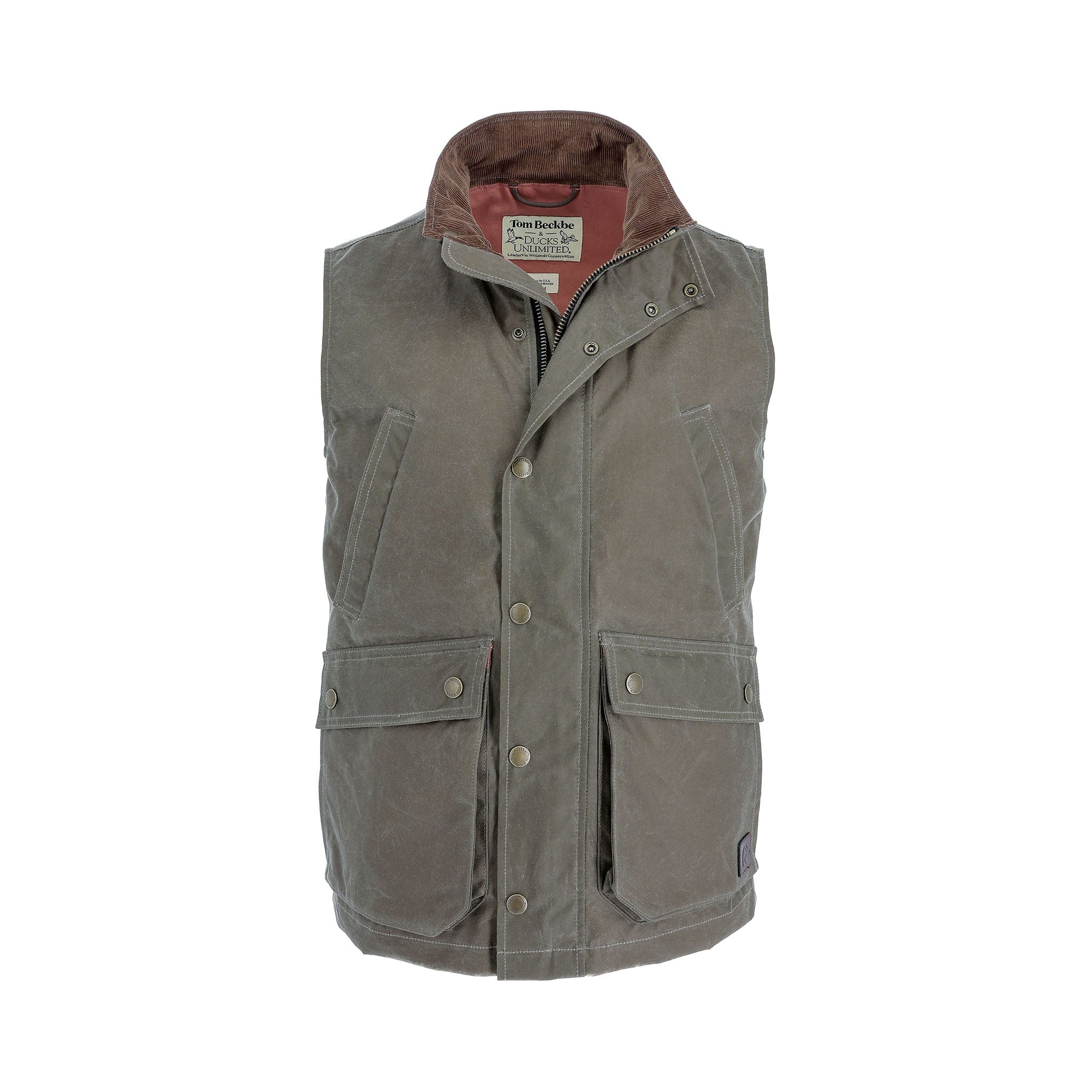 Men's Ducks Unlimited Waxed Canvas Kinsman Vest - Tom Beckbe